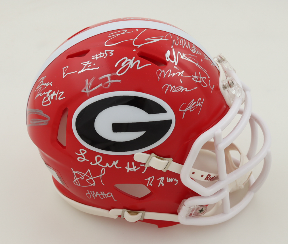 2023-24 Georgia Bulldogs Speed Mini Helmet Team-Signed By (34) With KJ ...
