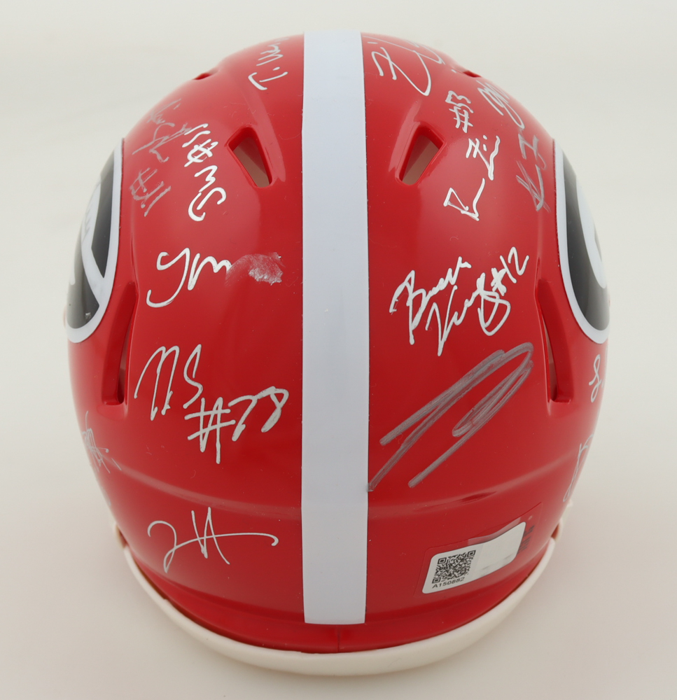 2023-24 Georgia Bulldogs Speed Mini Helmet Team-Signed By (34) With KJ ...