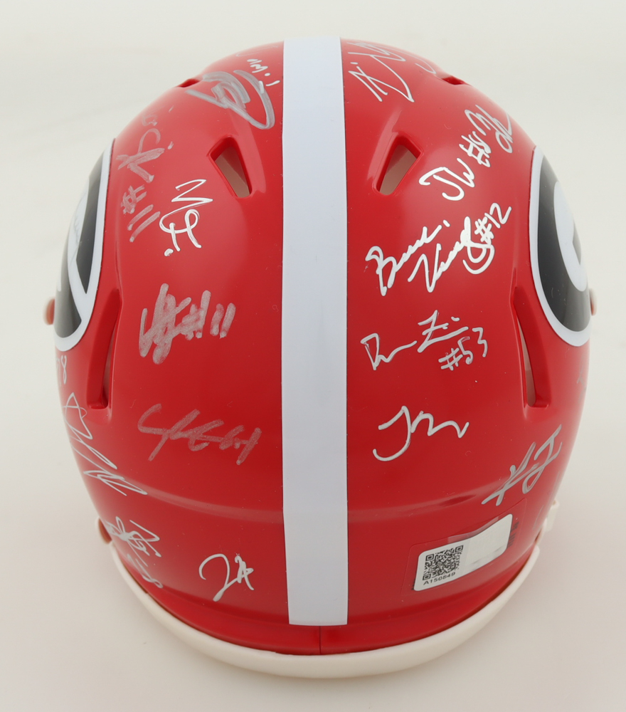 2023-24 Georgia Bulldogs Speed Mini Helmet Team-Signed By (34) With KJ ...