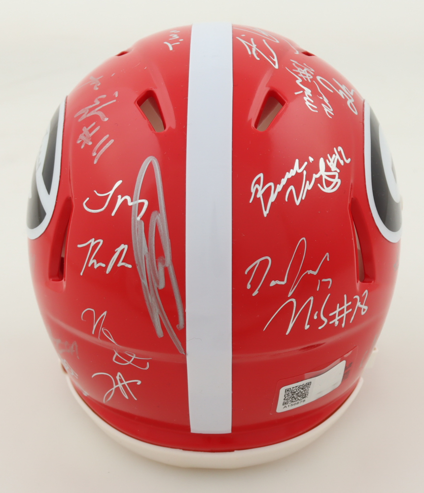 2023-24 Georgia Bulldogs Speed Mini Helmet Team-Signed By (34) With KJ ...