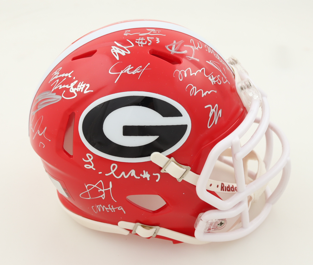 2023-24 Georgia Bulldogs Speed Mini Helmet Team-Signed By (34) With KJ ...