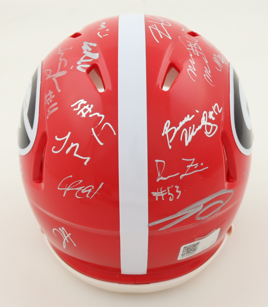 2023-24 Georgia Bulldogs Speed Mini Helmet Team-Signed By (34) With KJ ...