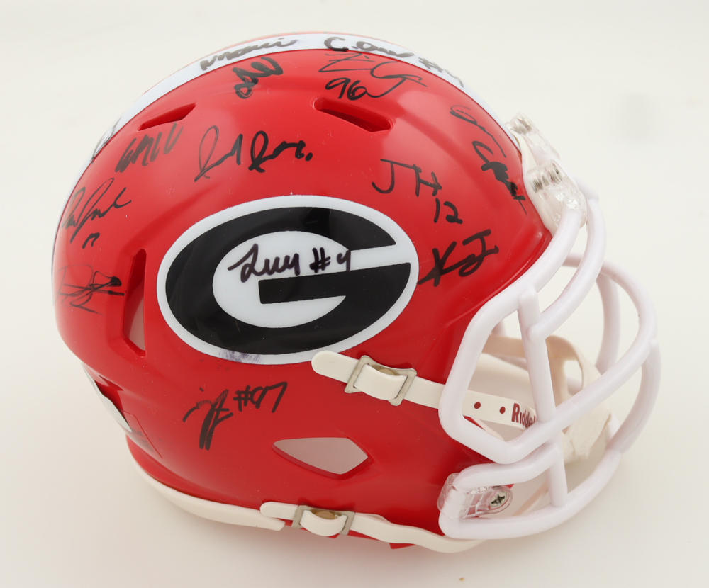 2023-24 Georgia Bulldogs Speed Mini Helmet Team-Signed By (34) With KJ ...