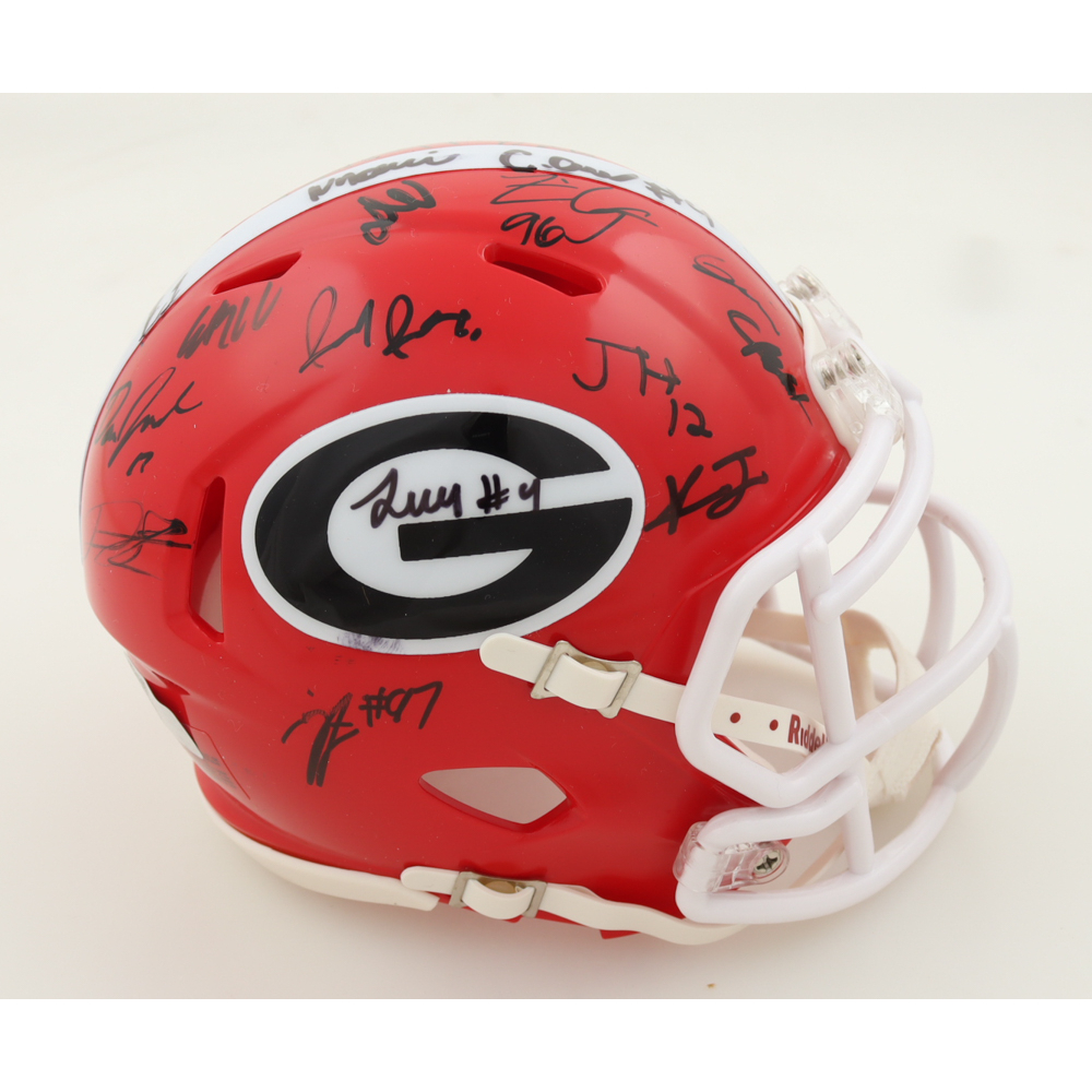 2023-24 Georgia Bulldogs Speed Mini Helmet Team-Signed By (34) With KJ ...