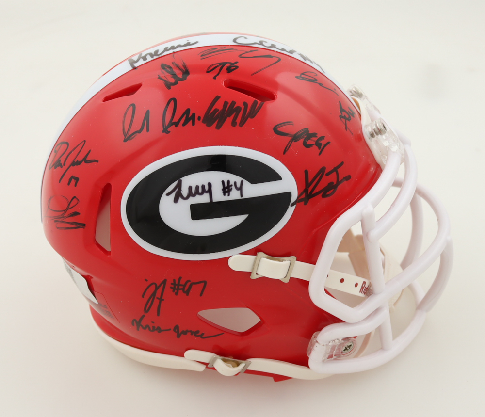 2023-24 Georgia Bulldogs Speed Mini Helmet Team-Signed By (34) With KJ ...