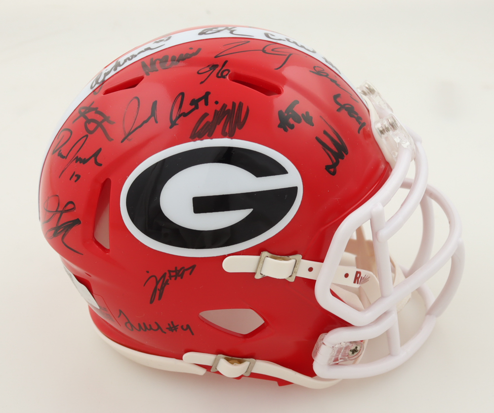 2023-24 Georgia Bulldogs Speed Mini Helmet Team-Signed By (34) With KJ ...