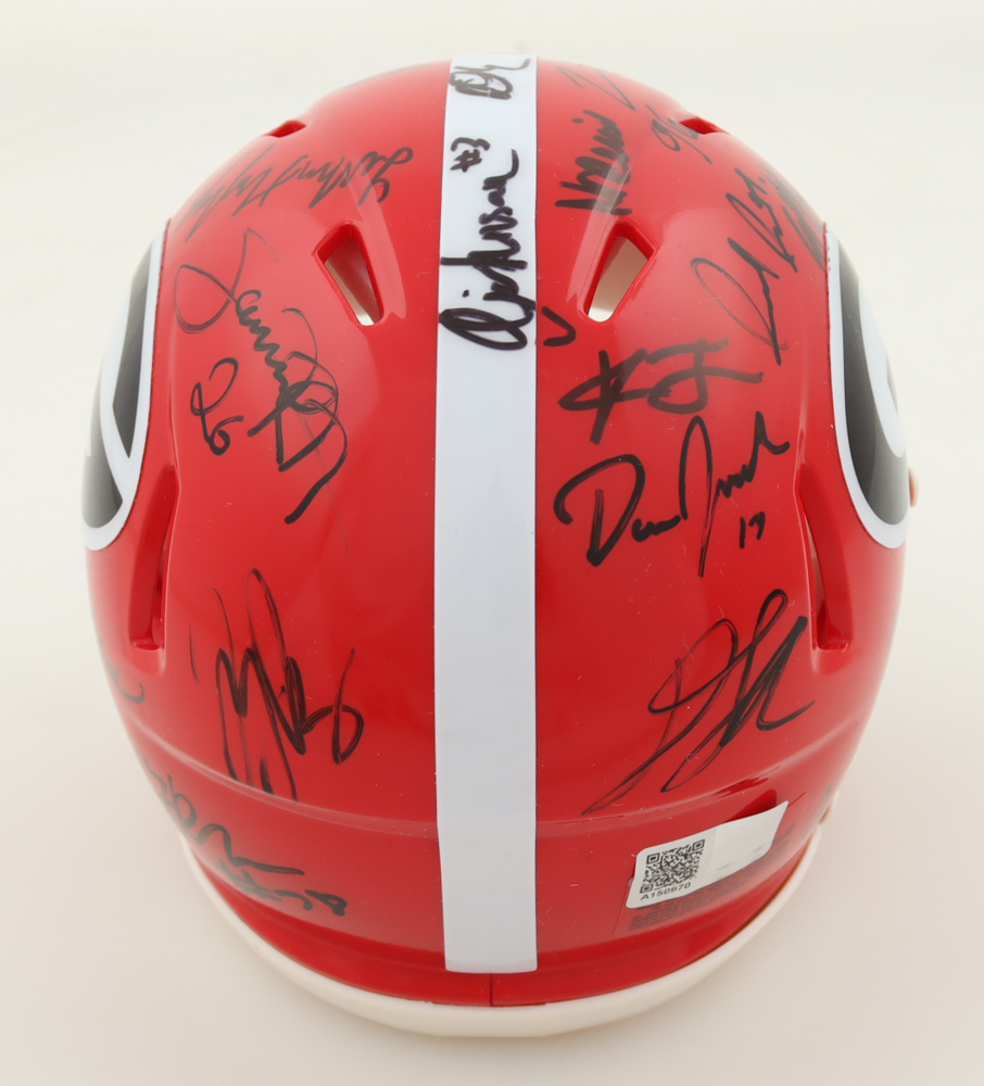 2023-24 Georgia Bulldogs Speed Mini Helmet Team-Signed By (34) With KJ ...