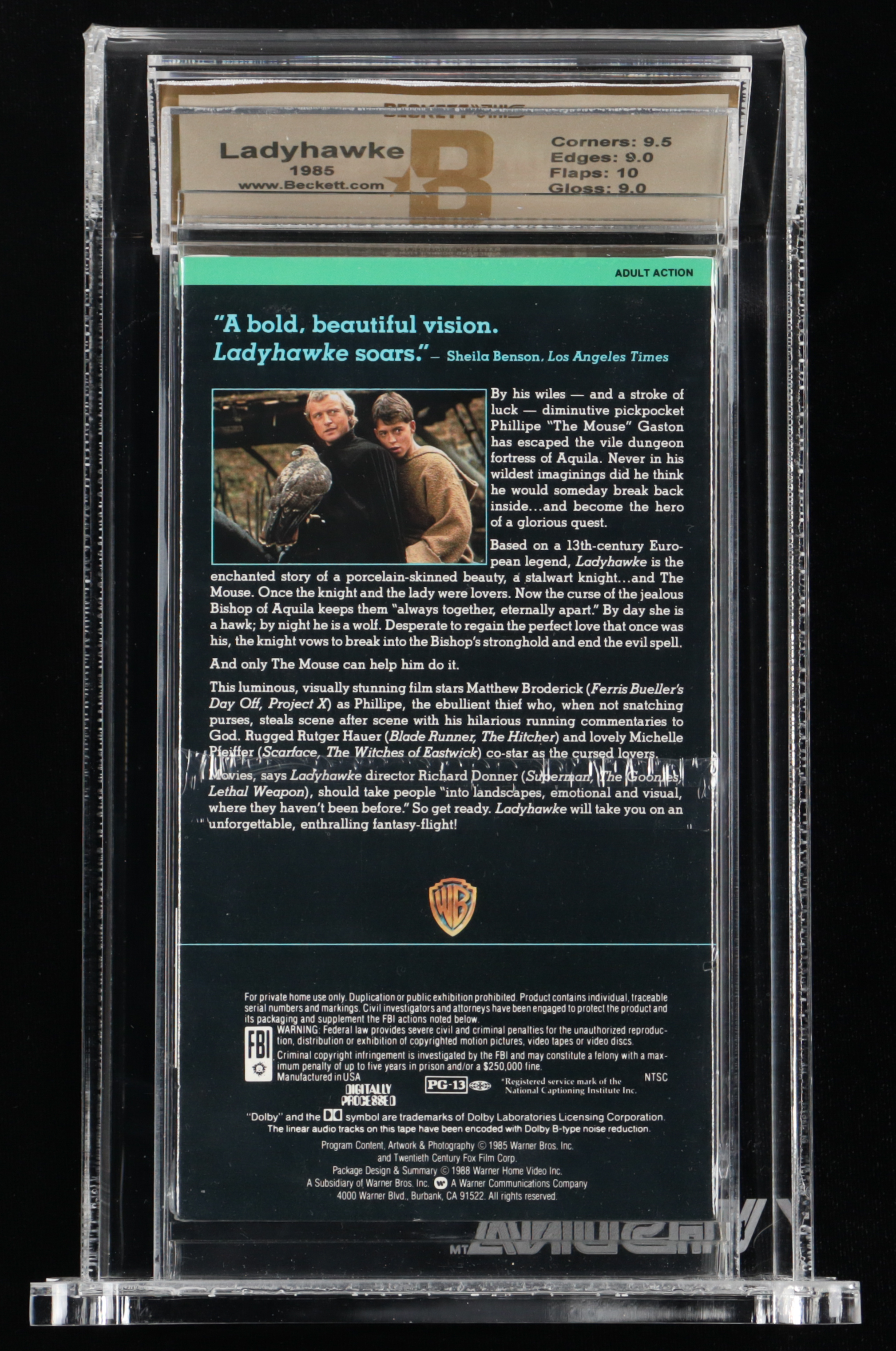 1985 "Ladyhawke" Factory Sealed VHS Tape (Beckett 9.4) | Pristine Auction
