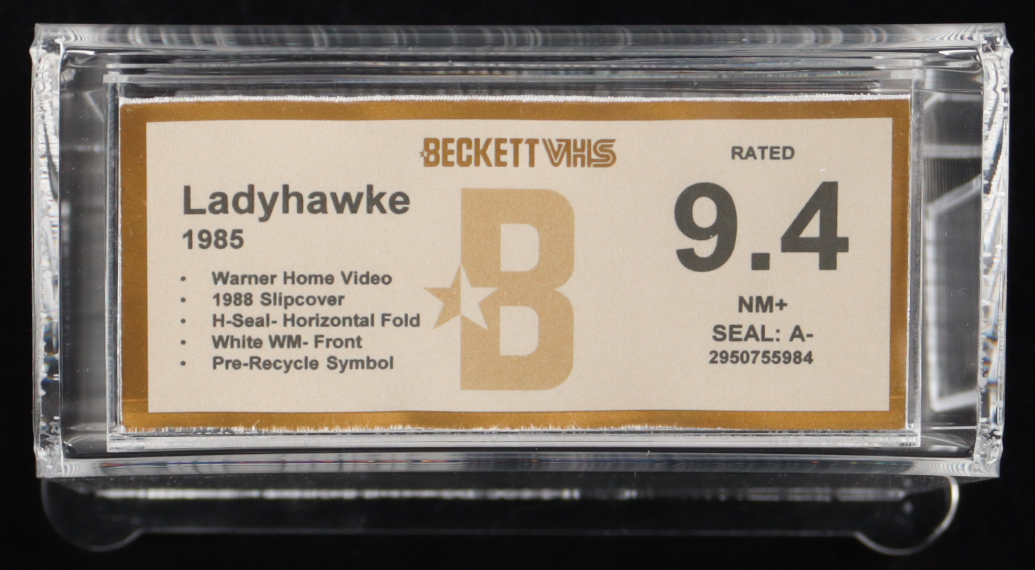 1985 "Ladyhawke" Factory Sealed VHS Tape (Beckett 9.4) | Pristine Auction