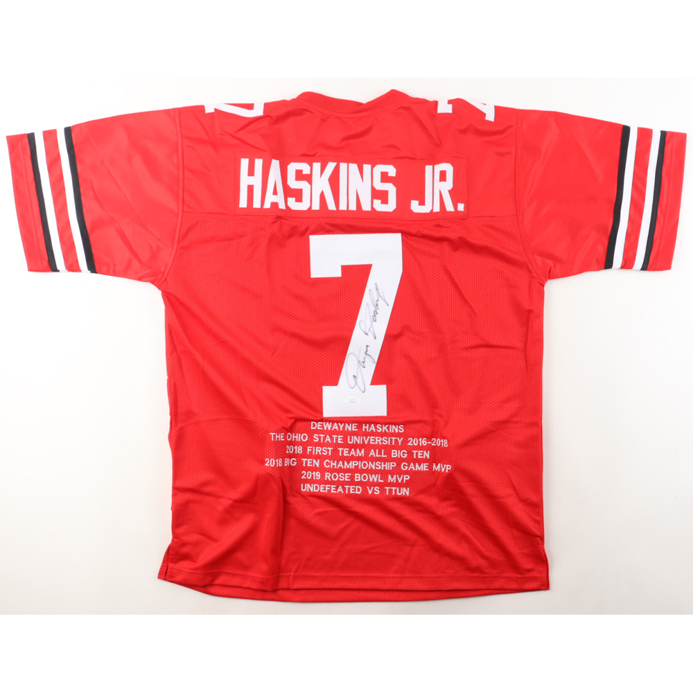 Dwayne Haskins Jr. Signed Career Highlight Jersey (JSA) | Pristine Auction
