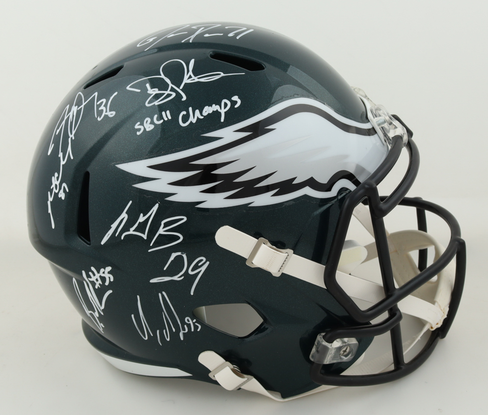 Eagles Full-Size Speed Helmet Signed By (7) With Doug Pederson, Brandon ...
