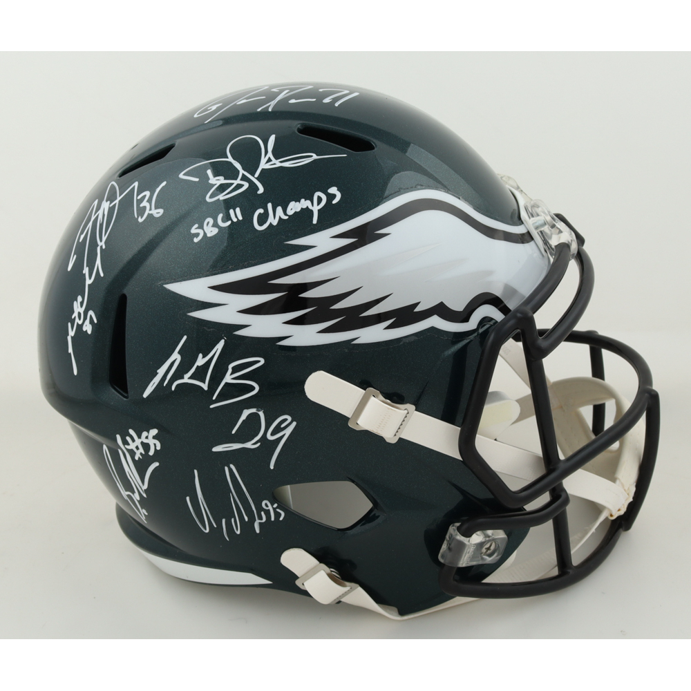 Eagles Full-Size Speed Helmet Signed By (7) With Doug Pederson, Brandon ...