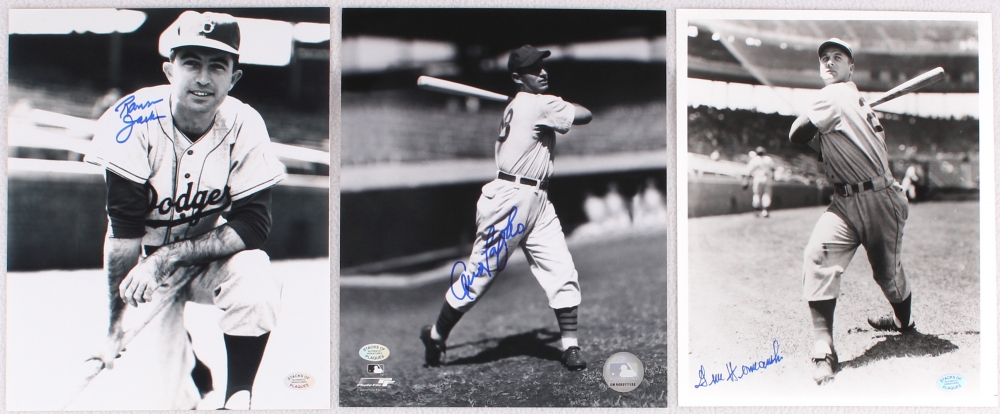 Lot of (3) Dodgers Signed 8x10 Photos with Gene Hermanski, Andy Pafko ...