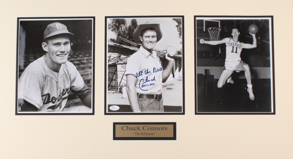 Chuck Connors Signed "The Rifleman" 16x30 Matted Display Inscribed "All ...