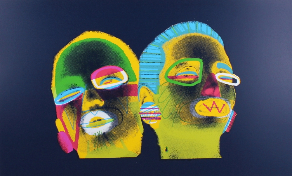 Ed Paschke Signed & Inscribed "Indigo Deux" 25x38 LE 1988 Serigraph on ...