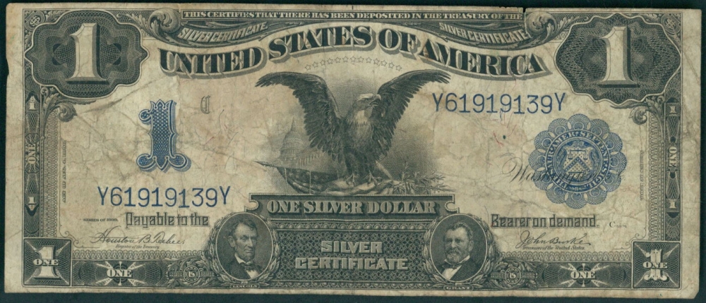 1899 $1 One Dollar U.S. Large-Size Silver Certificate Black Eagle ...