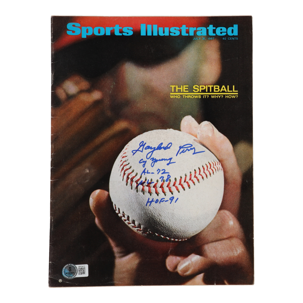 Gaylord Perry Signed 1967 Sports Illustrated Magazine With (4) Career ...