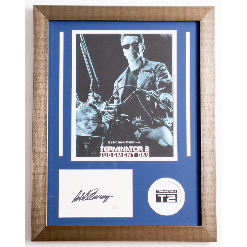Arnold Schwarzenegger Signed "The Terminator" Custom Framed Cut Display ...