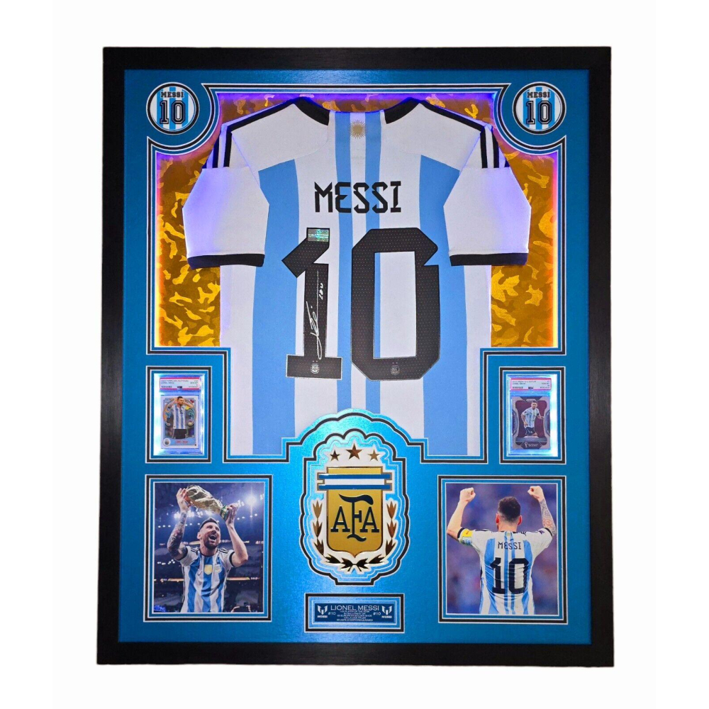 Lionel Messi Signed Argentina Custom Framed Nike Jersey with LED ...