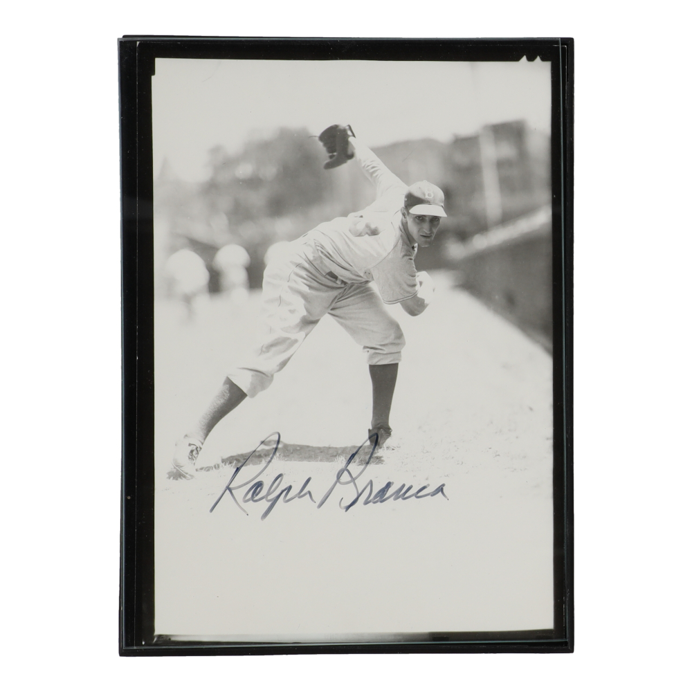 Ralph Branca Signed Braves 5x7 Photo Display (Beckett) | Pristine Auction