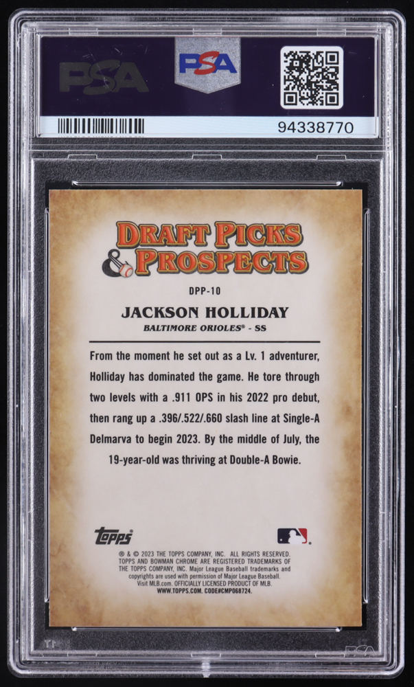 Jackson Holliday 2023 Bowman Chrome Draft Draft Picks and Prospects # ...