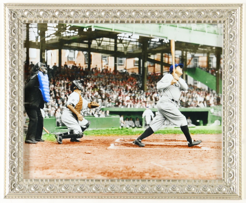 Babe Ruth Custom Framed Colorized Photo Display | Pristine Auction