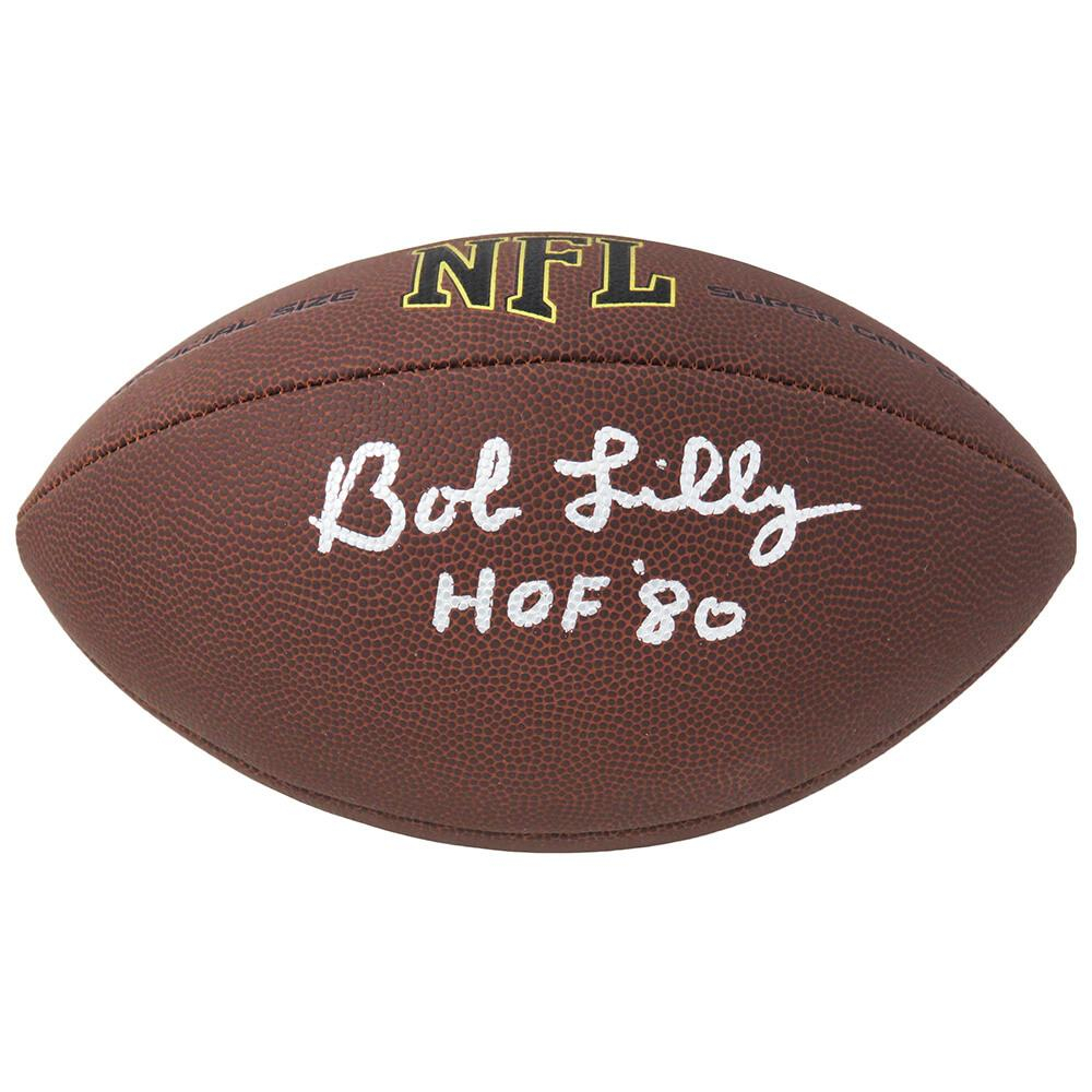 Bob Lilly Signed NFL Football Inscribed "HOF '80" (Schwartz) | Pristine ...