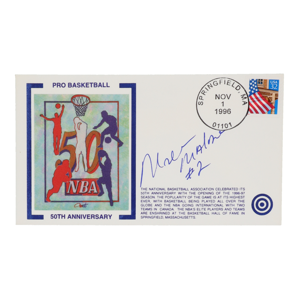 Moses Malone Signed "Pro Basketball - 50th Anniversary" 1996 FDC ...