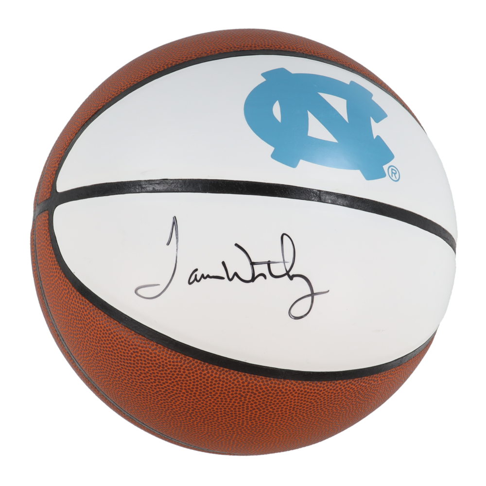James Worthy Signed North Carolina Tar Heels Logo Basketball (Beckett ...
