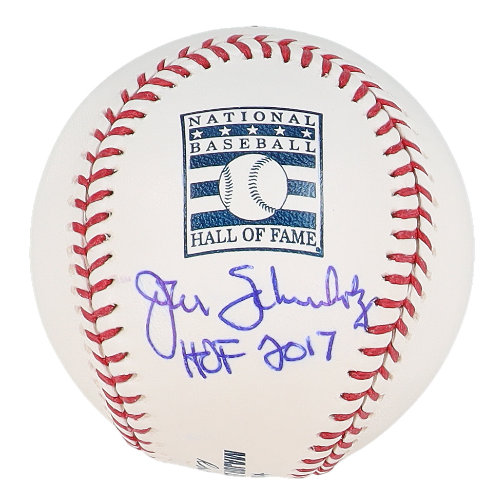 John Schuerholz Signed OML Hall Of Fame Logo Baseball Inscribed "HOF ...