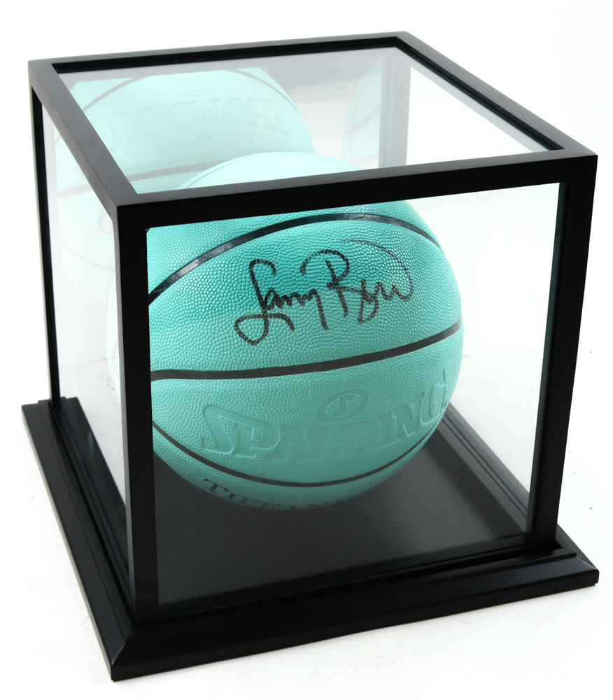 Larry Bird Signed Tiffany & Co. x Spalding Basketball with Wood & Glass Display Case (Beckett ...