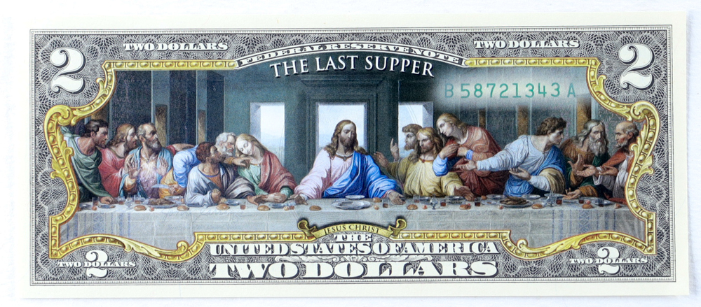The Last Supper Jesus Christ Genuine Legal Tender U.S. $2 Two Dollar ...