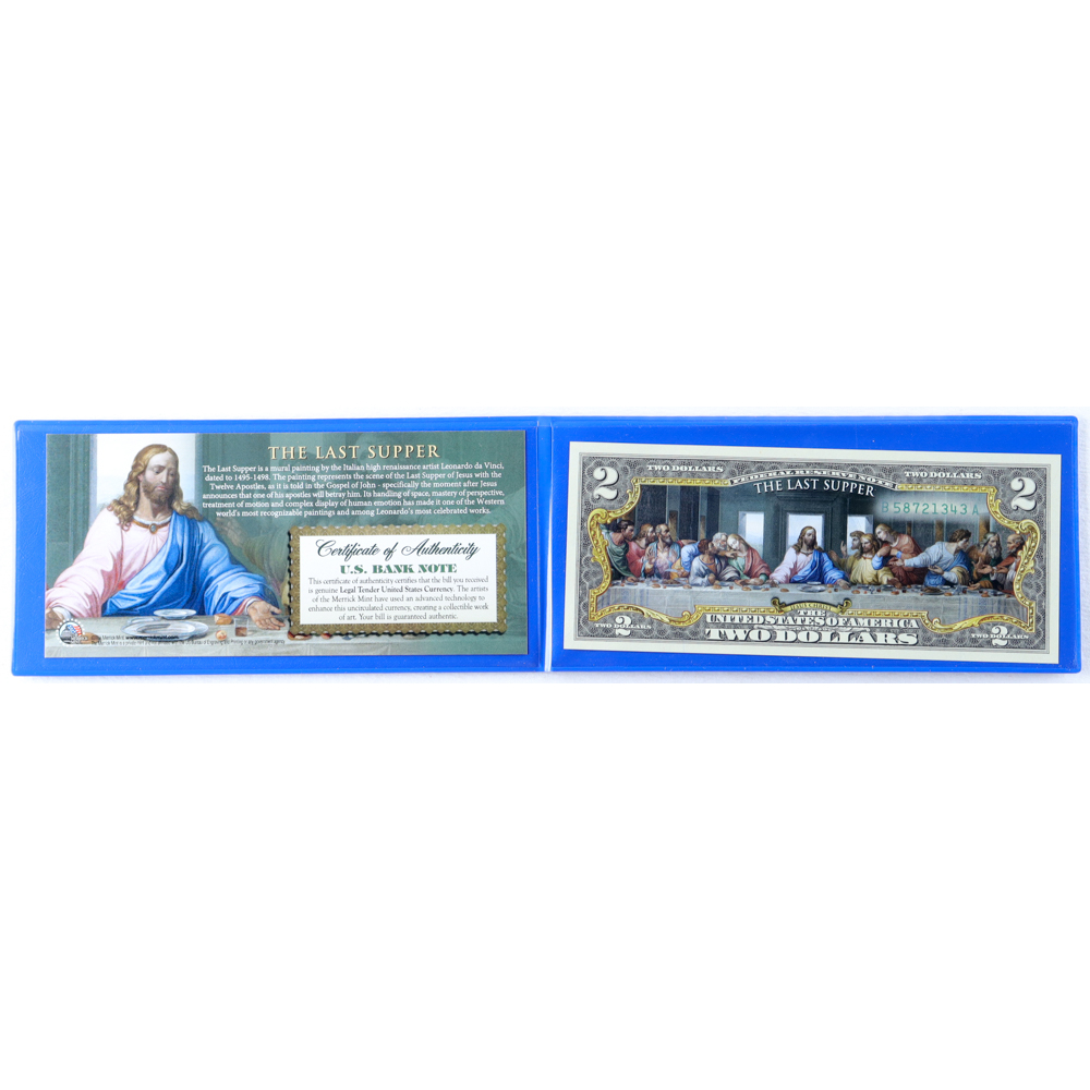 The Last Supper Jesus Christ Genuine Legal Tender U.S. $2 Two Dollar ...