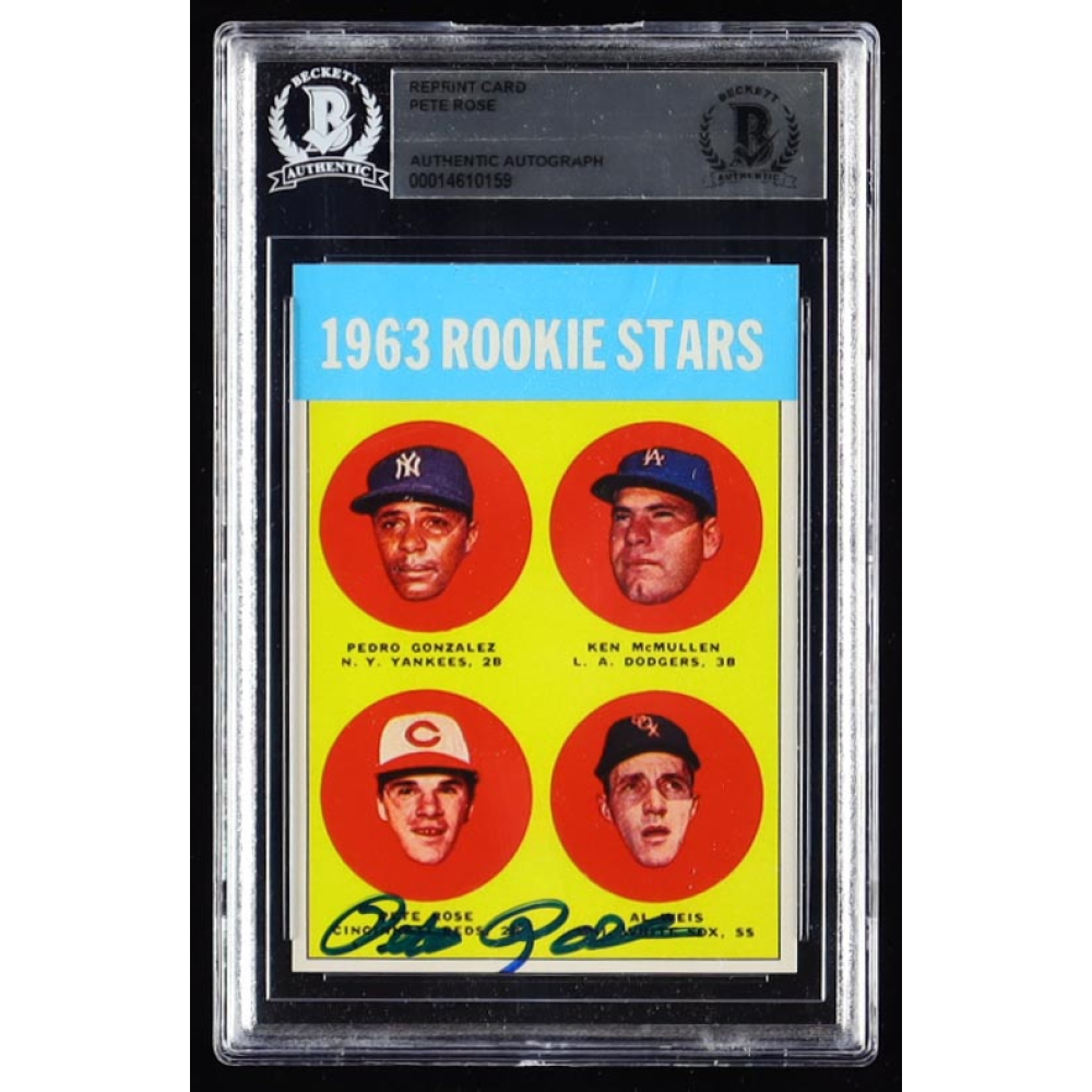 Pete Rose Signed 1963 Topps #537 RC Reprint (BGS) | Pristine Auction