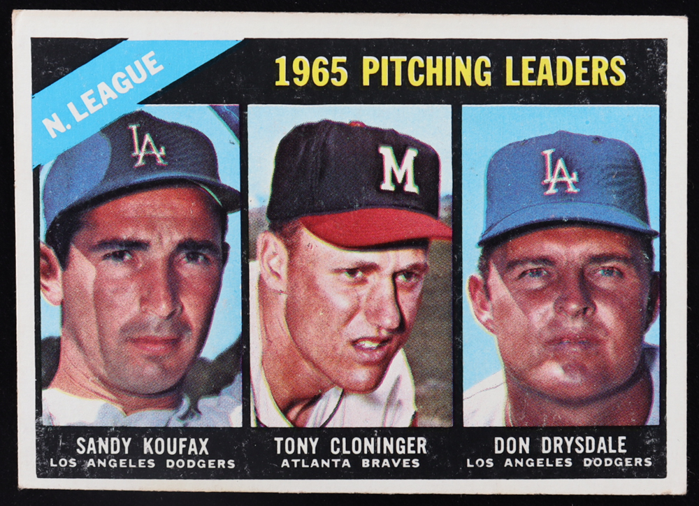 Sandy Koufax / Tony Cloninger / Don Drysdale 1966 Topps #223 / NL ...
