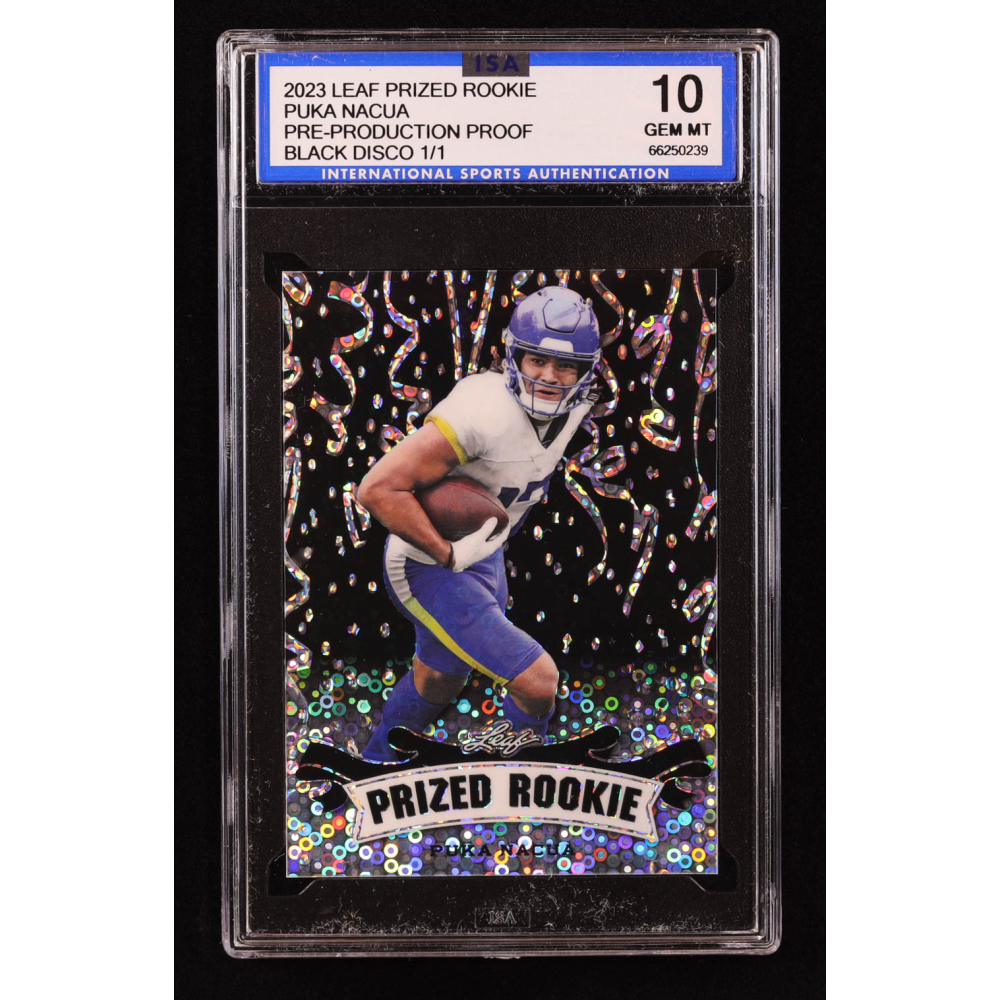 Puka Nacua 2023 Leaf Metal Prized Rookie Disco Black Pre-Production ...
