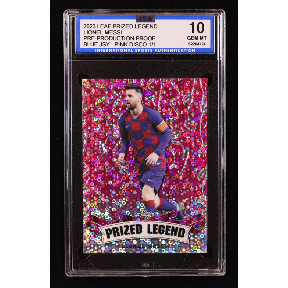 Lionel Messi 2023 Leaf Metal Prized Legend Disco Pink Pre-Production ...