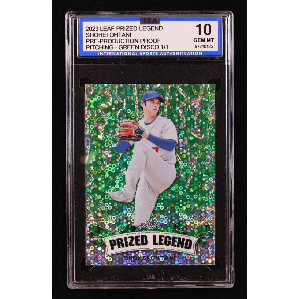 Shohei Ohtani 2023 Leaf Metal Prized Legend Disco Green Pre-Production ...