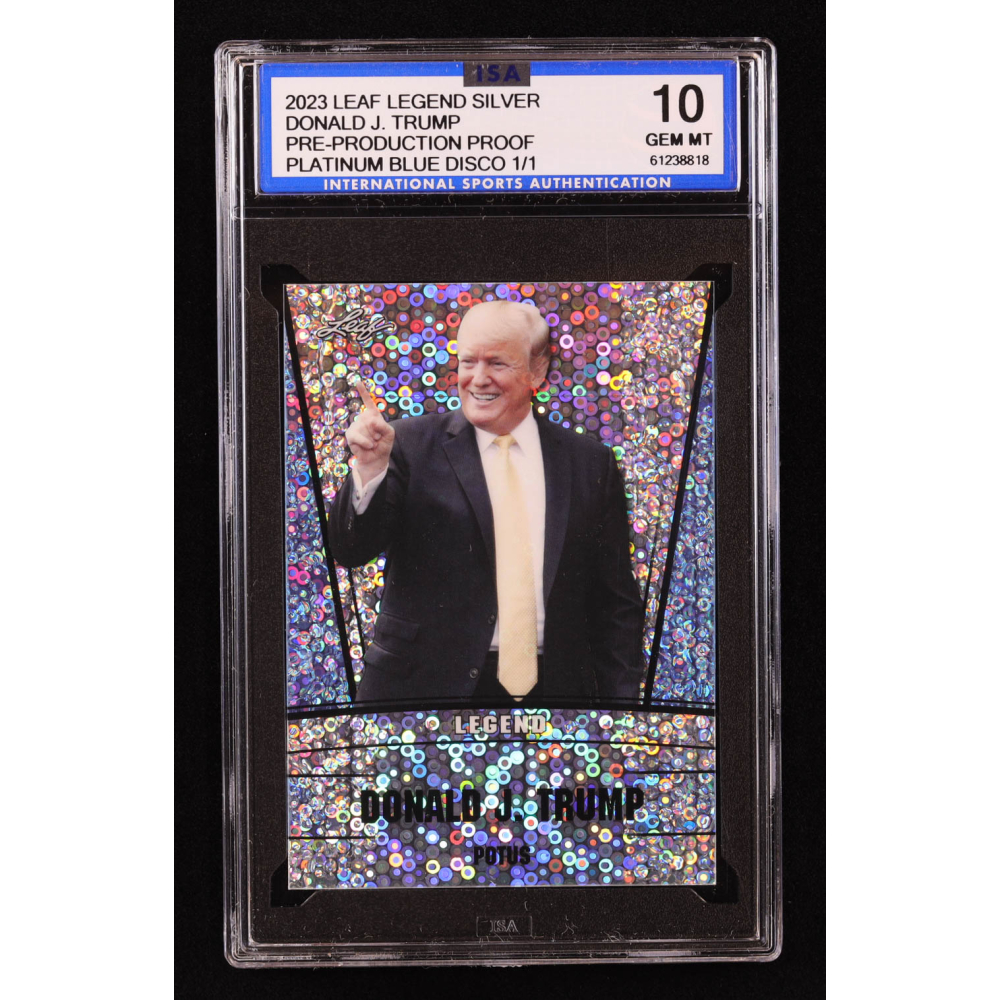 Donald Trump 2023 Leaf Legend Silver Disco Platinum Blue Pre-Production ...