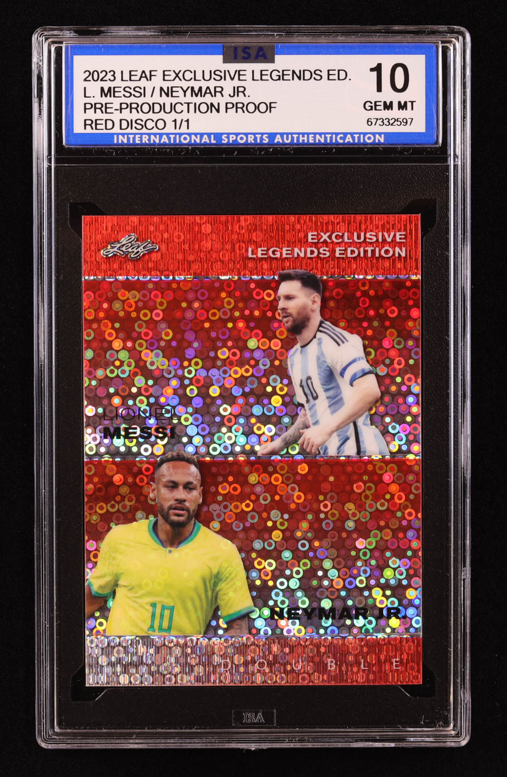 Neymar Jr / Lionel Messi 2023 Leaf Exclusive Legends Edition Disco Red ...
