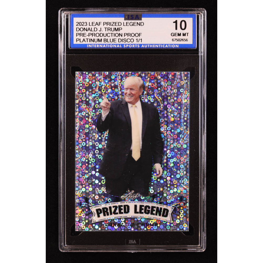Donald Trump 2023 Leaf Metal Prized Legend Disco Platinum Blue Pre ...