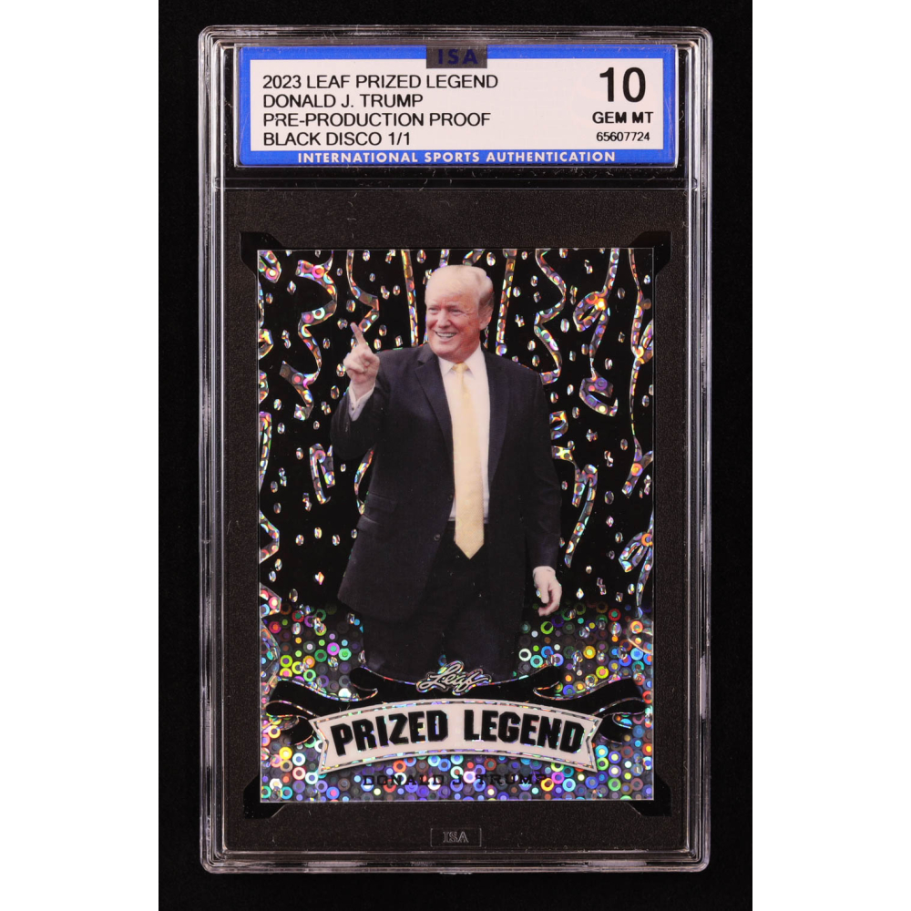 Donald Trump 2023 Leaf Metal Prized Legend Disco Black Pre-Production ...