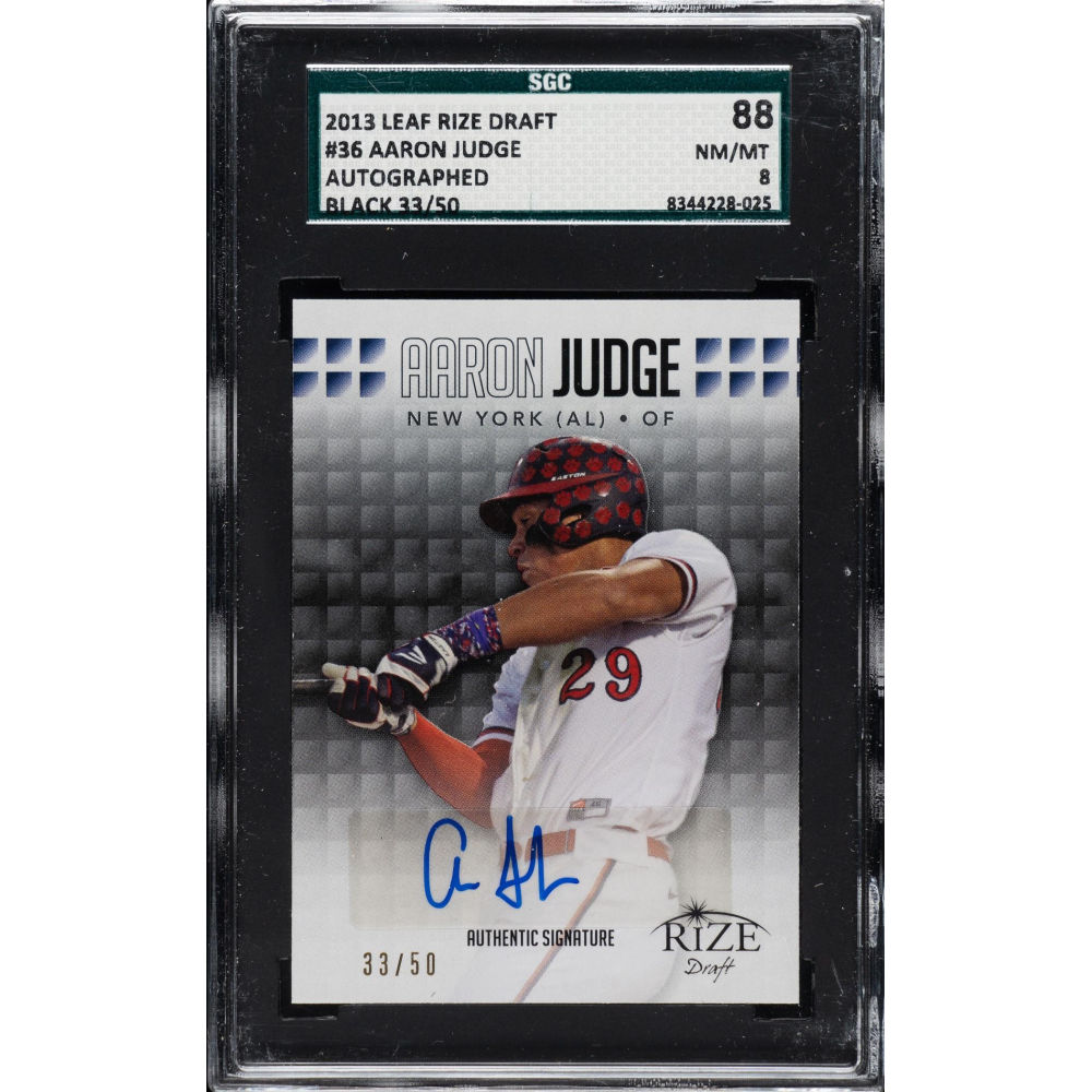 Aaron Judge 2013 Leaf Rize Draft Autographed Black #6 RC #33/50 (SGC 8 ...