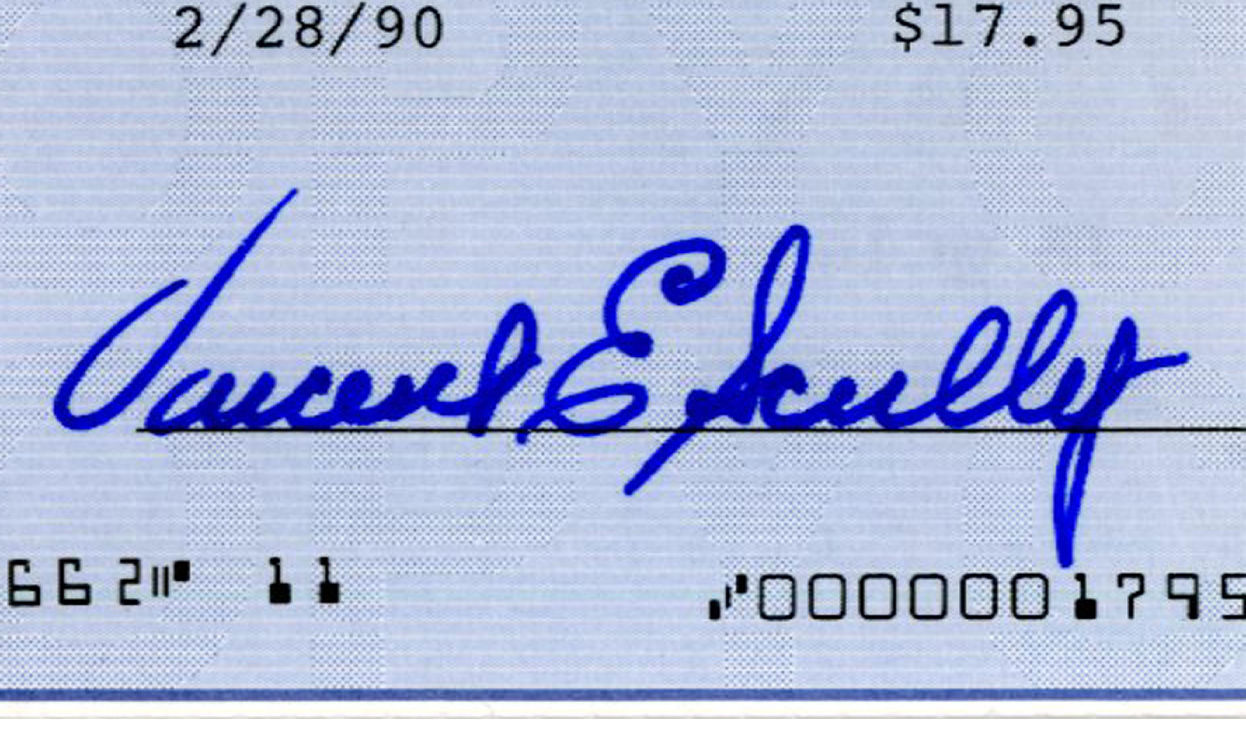 Vin Scully Signed 1990 Personal Bank Check with Full-Name Signature ...