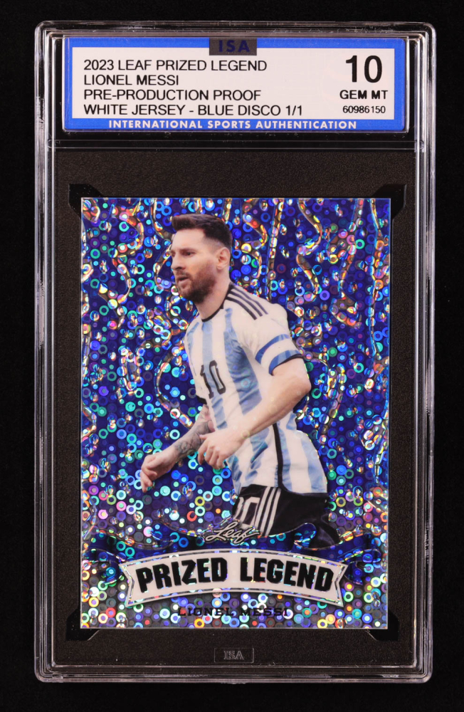 Lionel Messi 2023 Leaf Metal Prized Legend Disco Blue Pre-Production ...