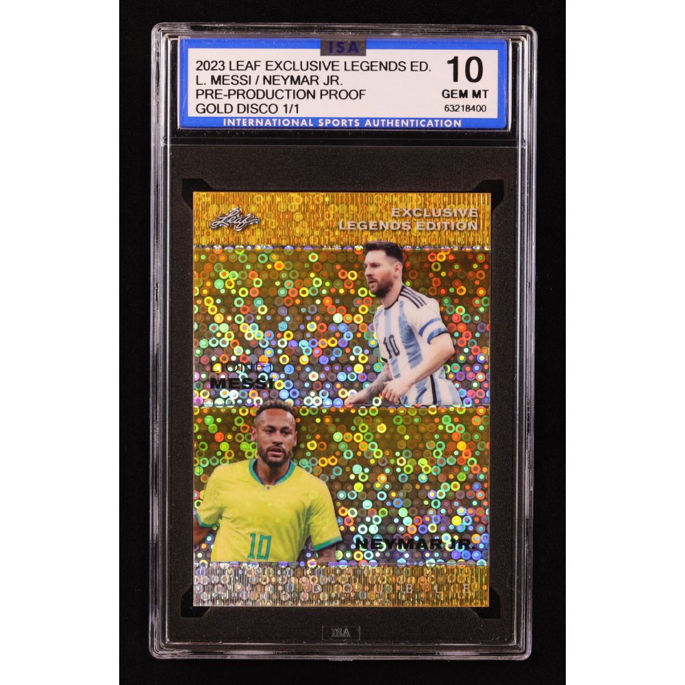 Neymar Jr / Lionel Messi 2023 Leaf Exclusive Legends Edition Disco Gold ...