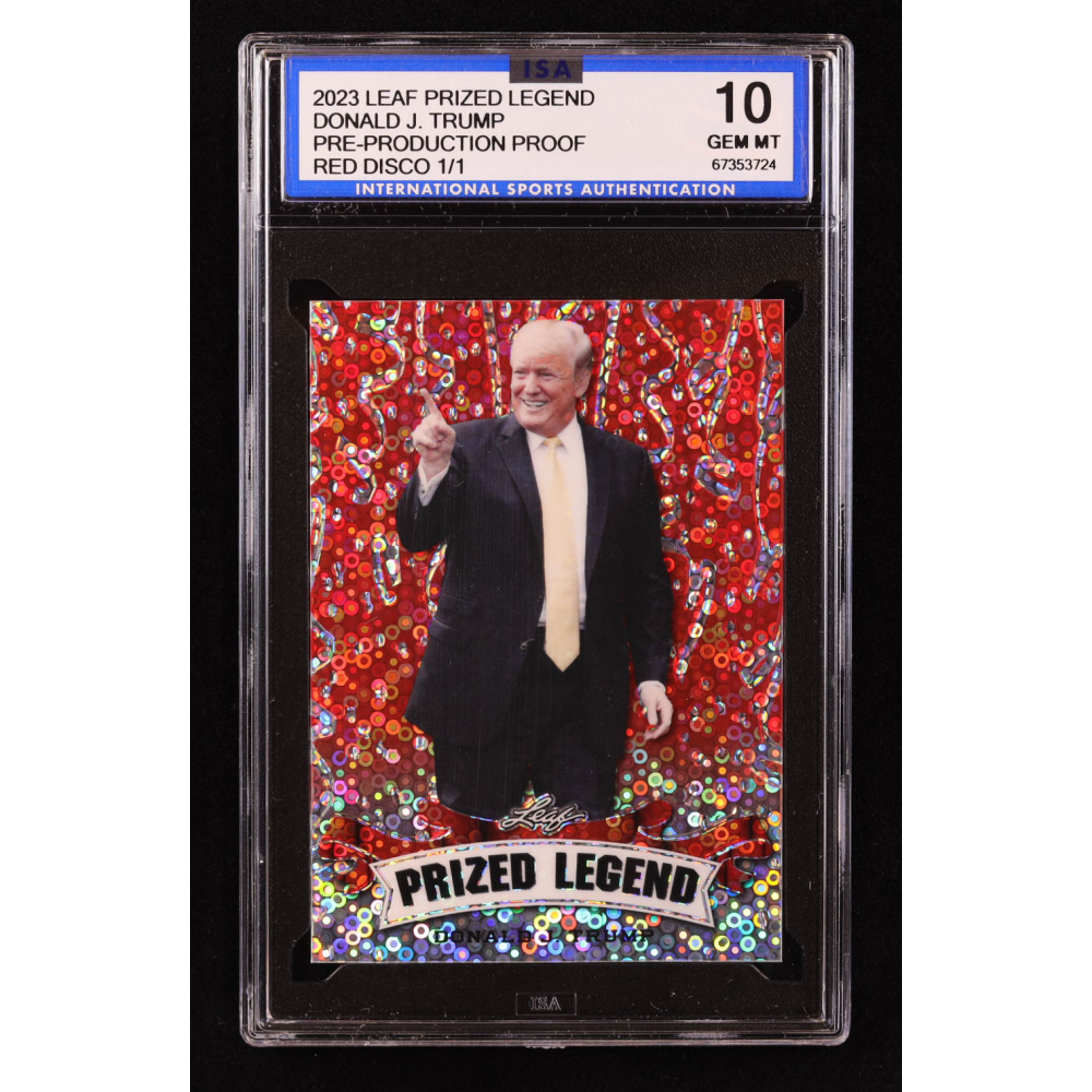 Donald Trump 2023 Leaf Metal Prized Legend Disco Red Pre-Production ...