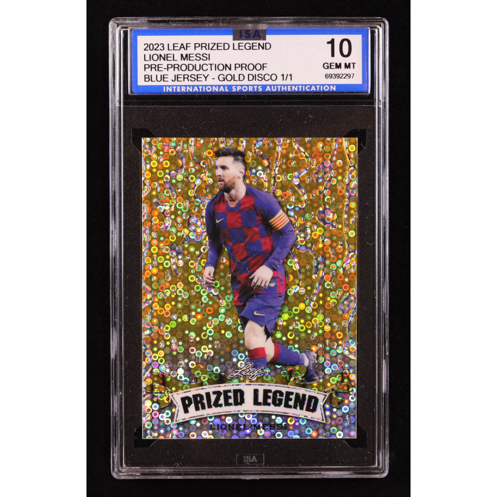 Lionel Messi 2023 Leaf Metal Prized Legend Disco Gold Pre-Production ...