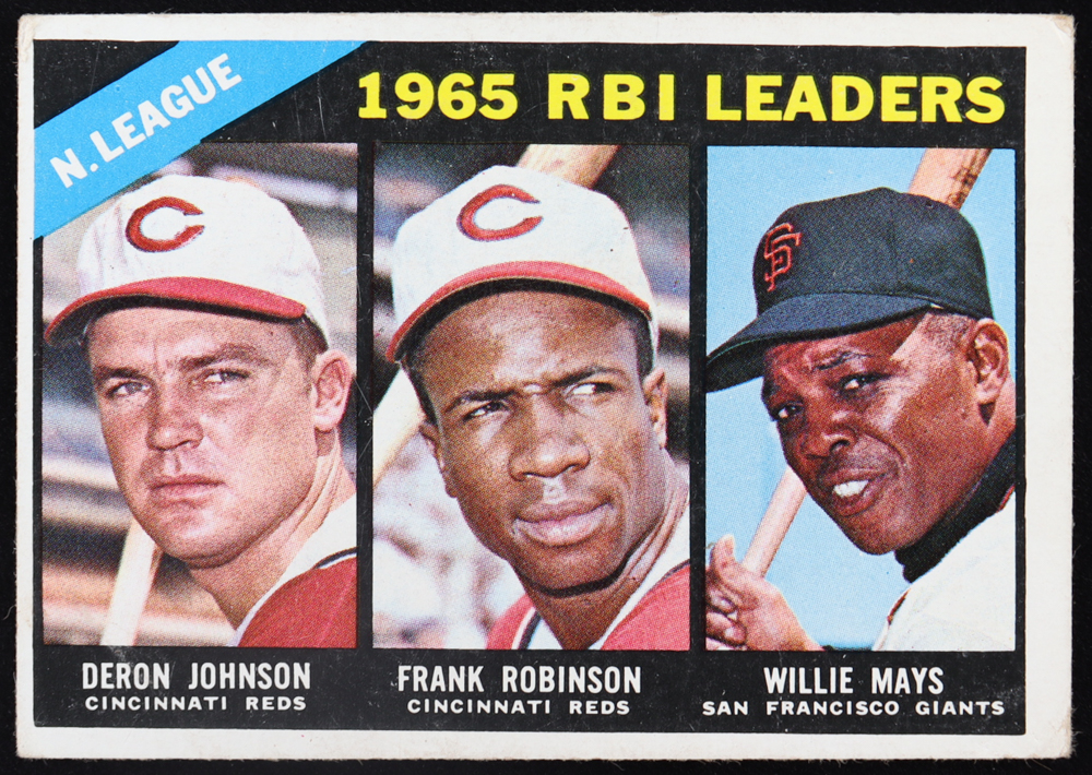 Deron Johnson / Frank Robinson / Willie Mays 1966 Topps #219 / NL RBI ...