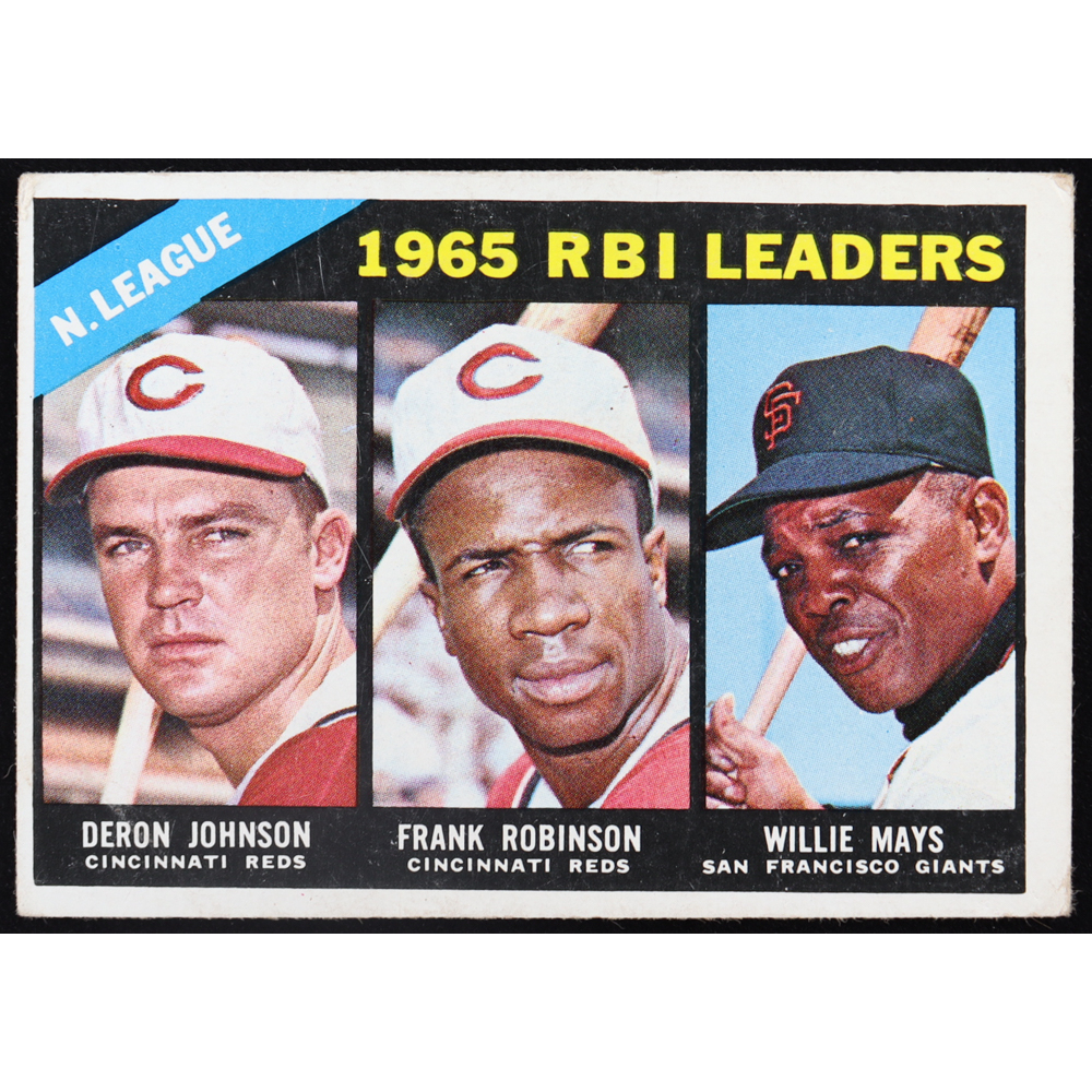 Deron Johnson / Frank Robinson / Willie Mays 1966 Topps #219 / NL RBI ...